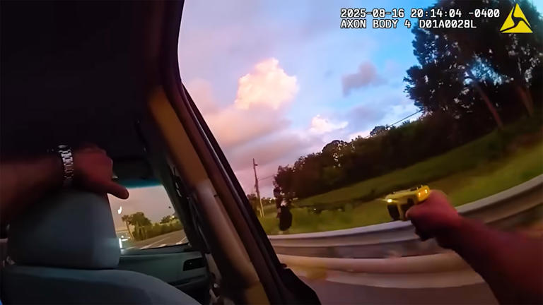 Only in Florida does a cop chase end with an officer jumping into an Uber