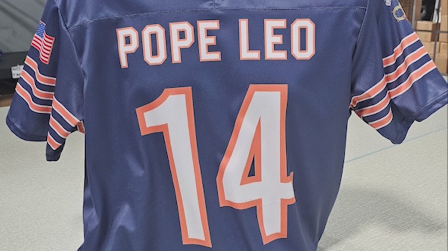 Pope Leo Bears jersey launched for playoff game