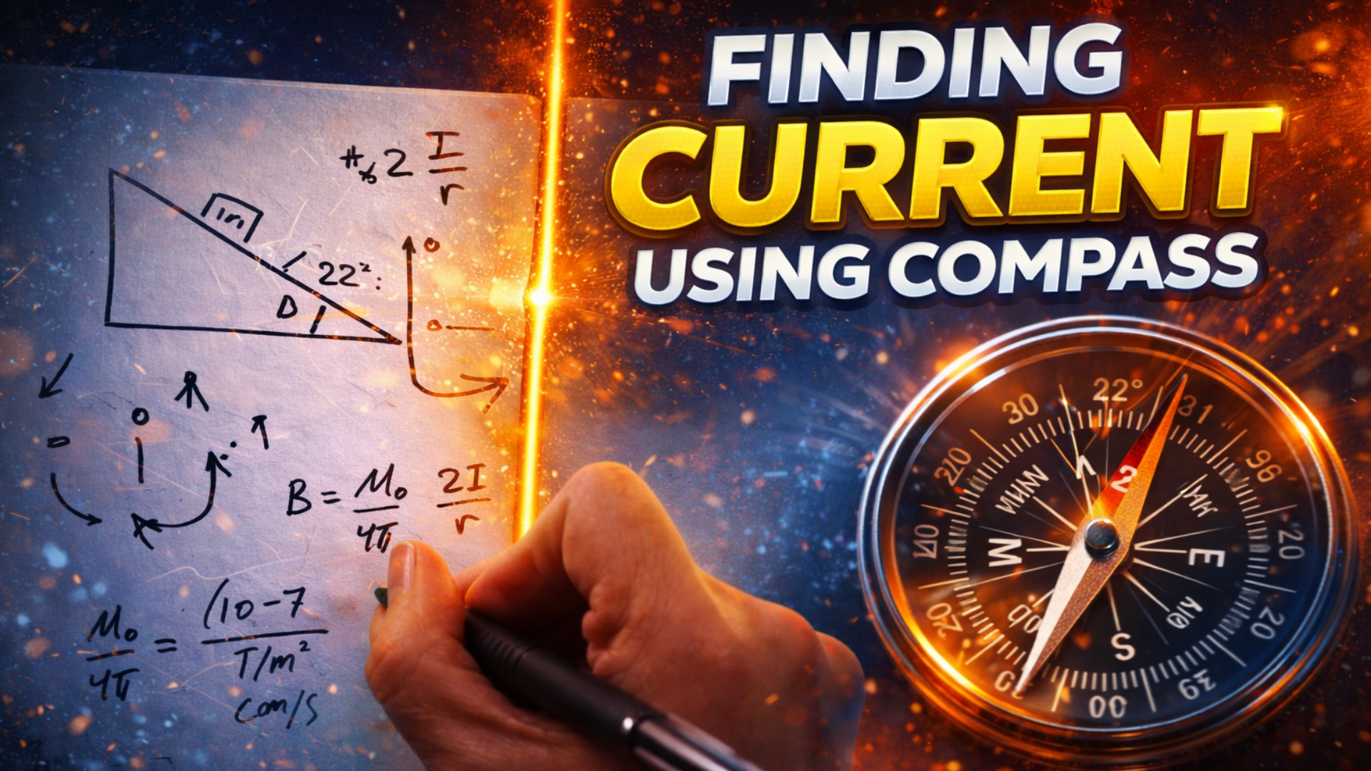 Using a magnetic compass to calculate current in a wire