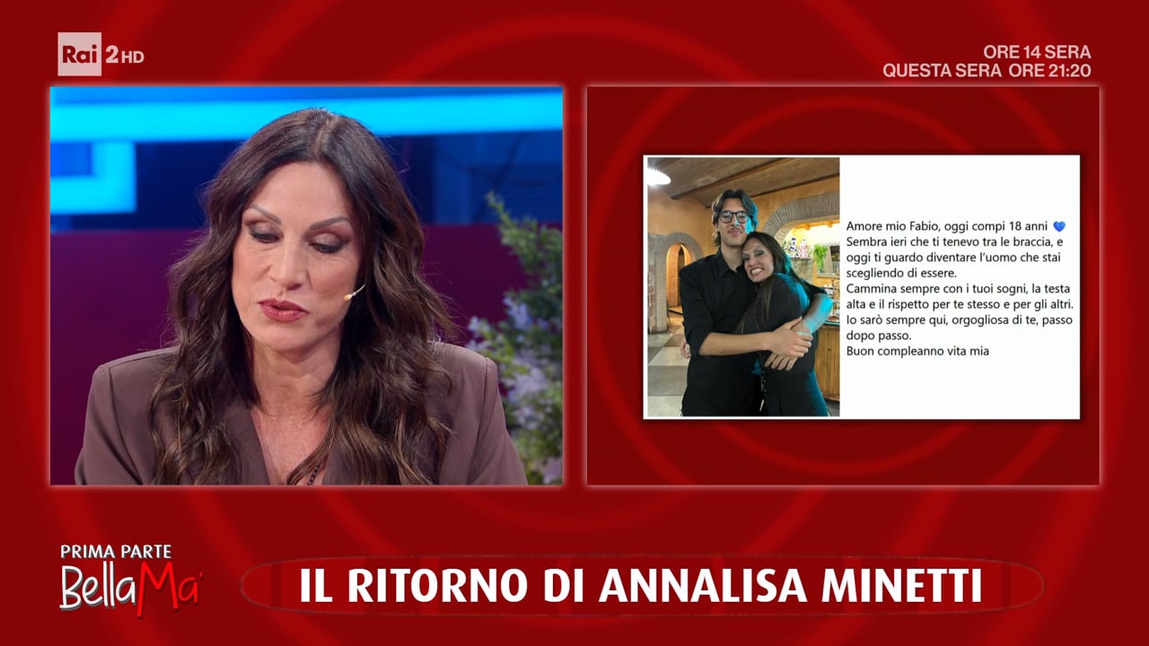 La lettera di Annalisa Minetti per il figlio - BellaMa' 08/01/2026