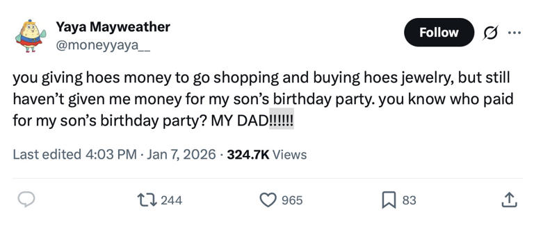 Yaya Mayweather seems to accuse NBA YoungBoy of not paying for son's ...