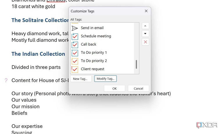 I started using tags in OneNote and I should have sooner