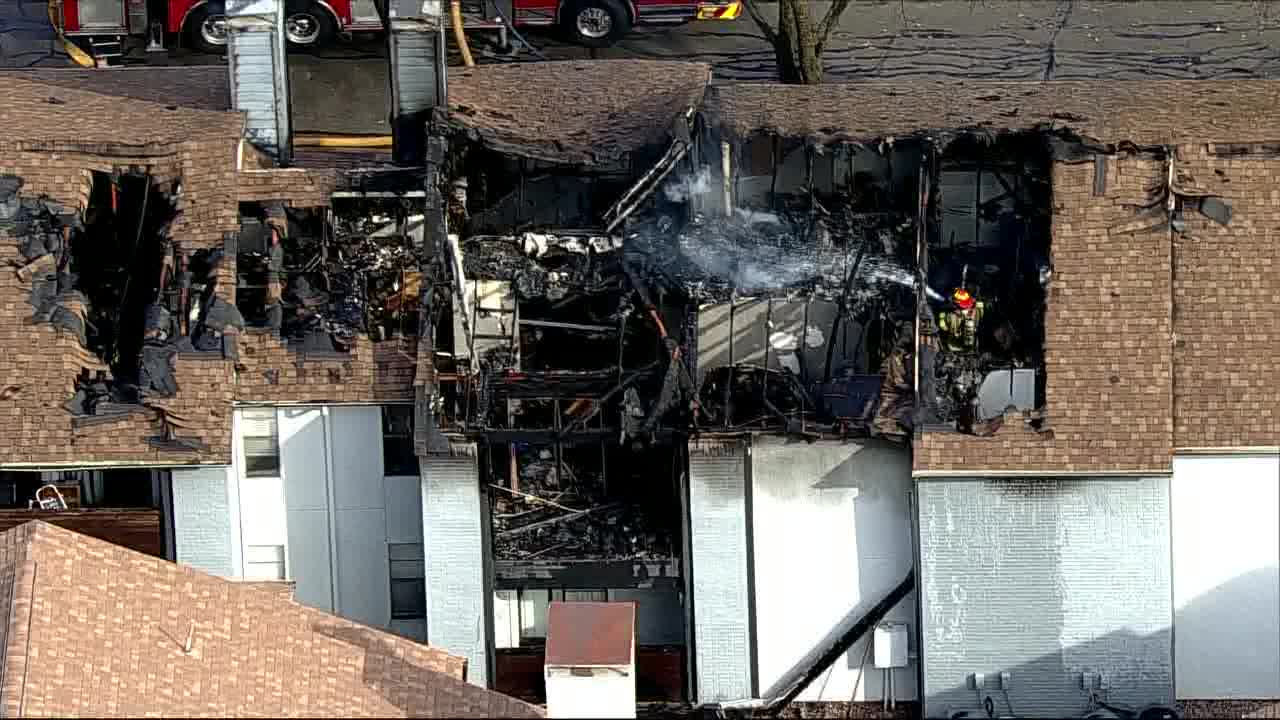 Bedford apartment fire leads to partial roof to collapse