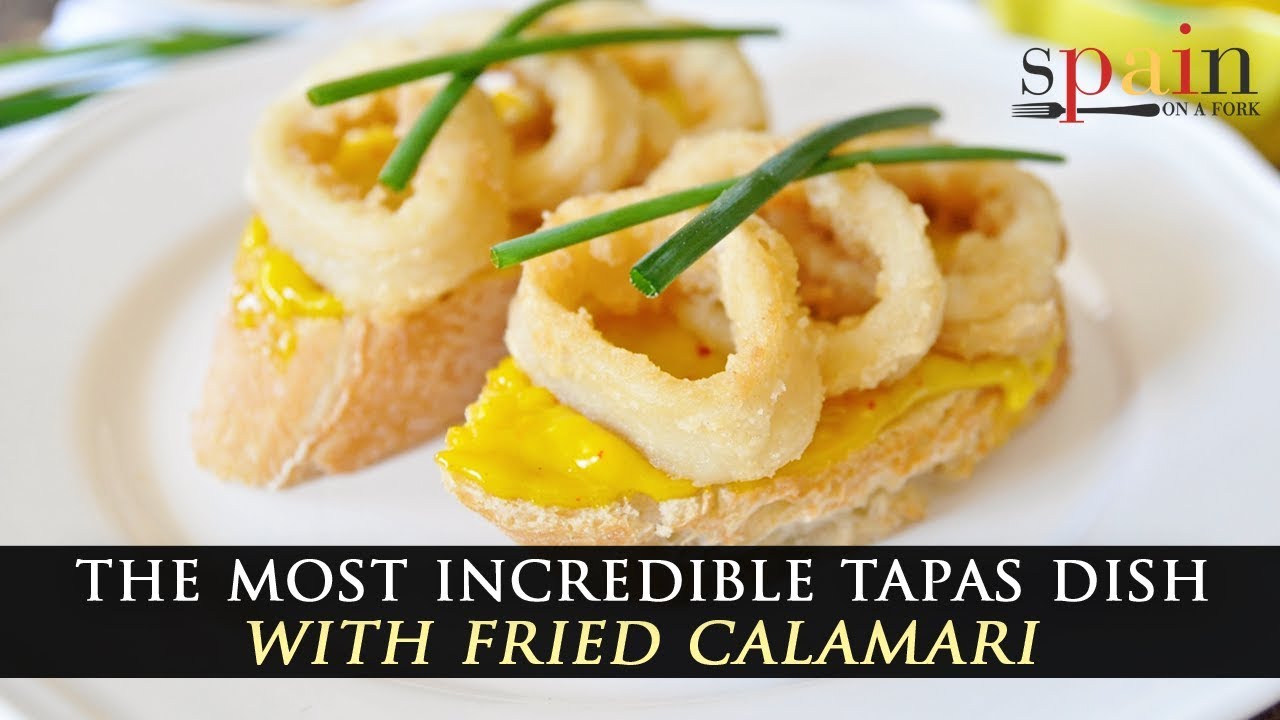 Open-faced fried calamari sandwiches with saffron aioli | Spanish ...