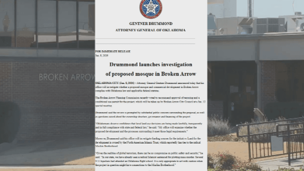 Oklahoma AG launches investigation into proposed Broken Arrow mosque ...