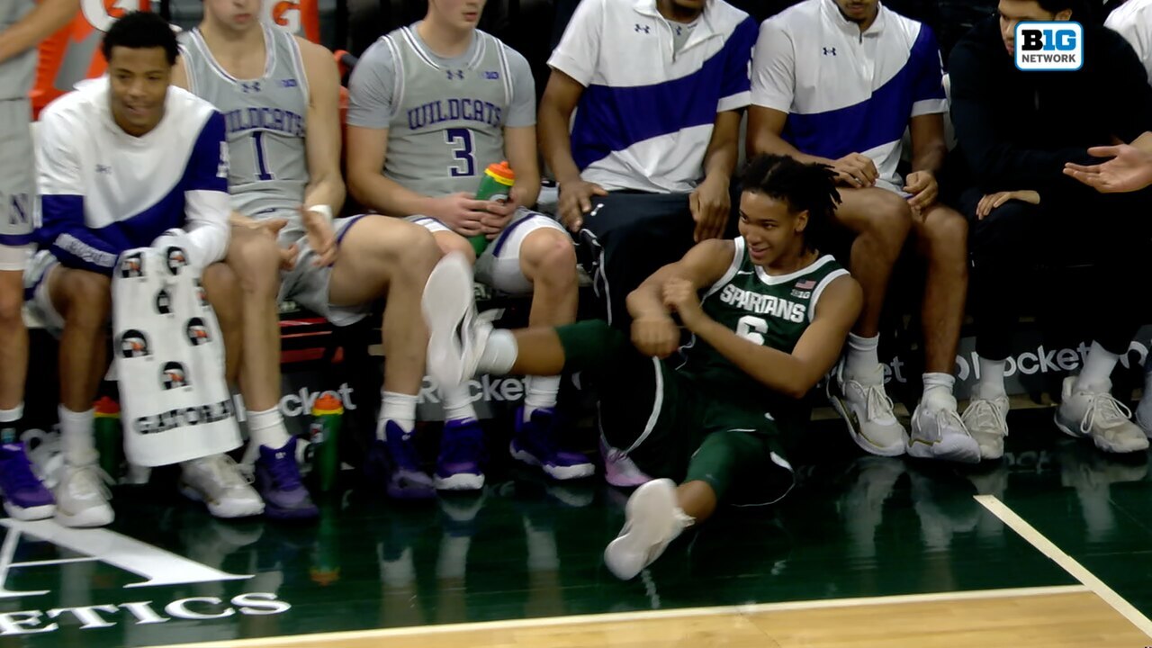 Jordan Scott drills 3-PT shot for a BIG four-point play, No. 12 MSU ...
