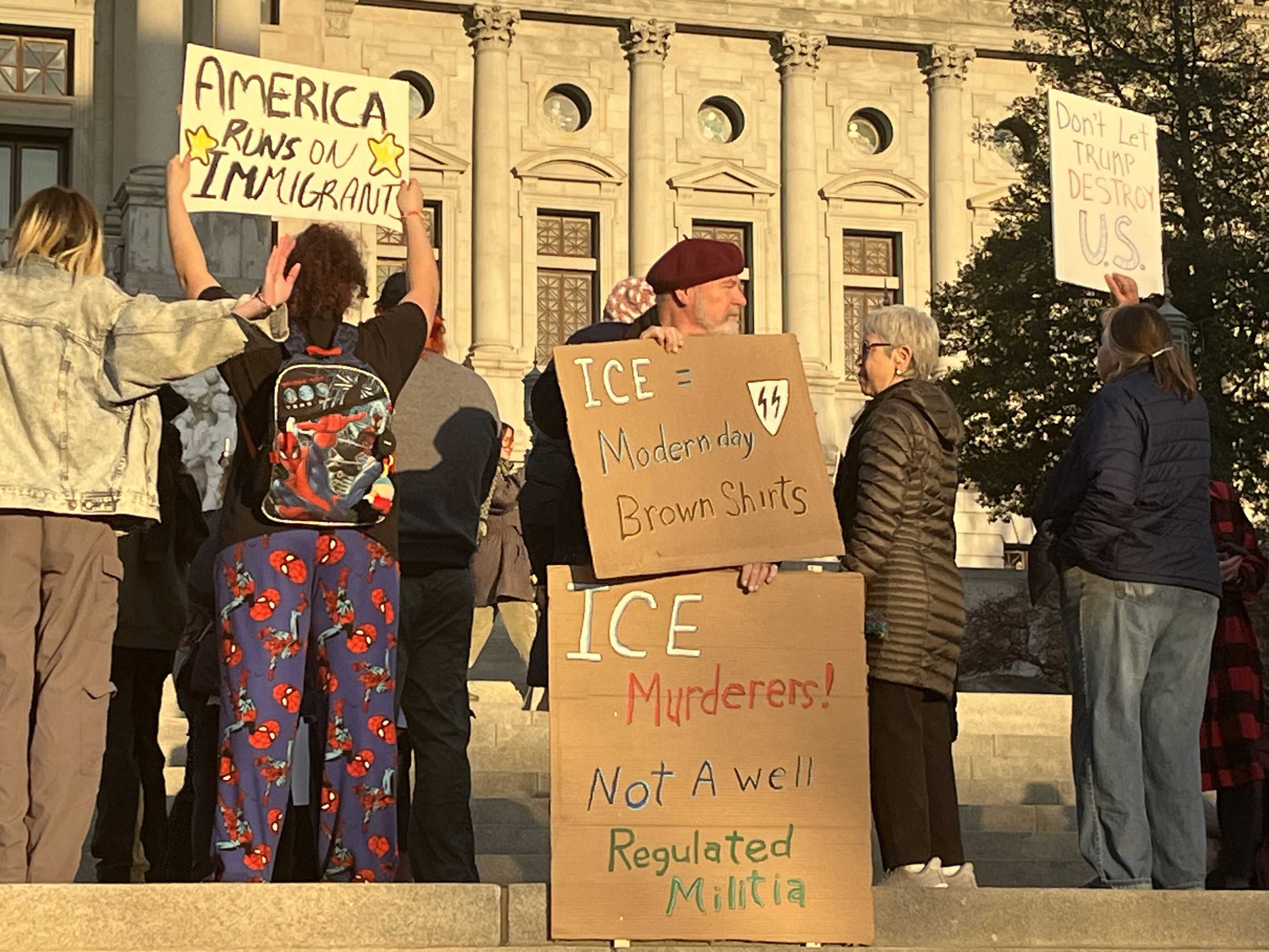 Palestine group holds 'emergency' protest against ICE at Capitol steps ...