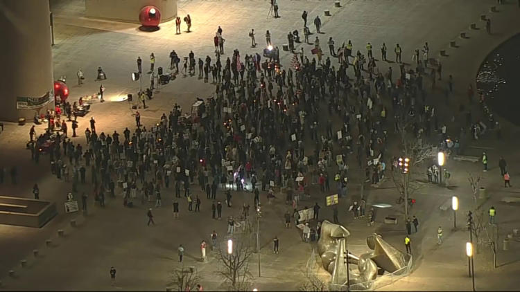 Protest in downtown Dallas over fatal ICE shooting in Minneapolis