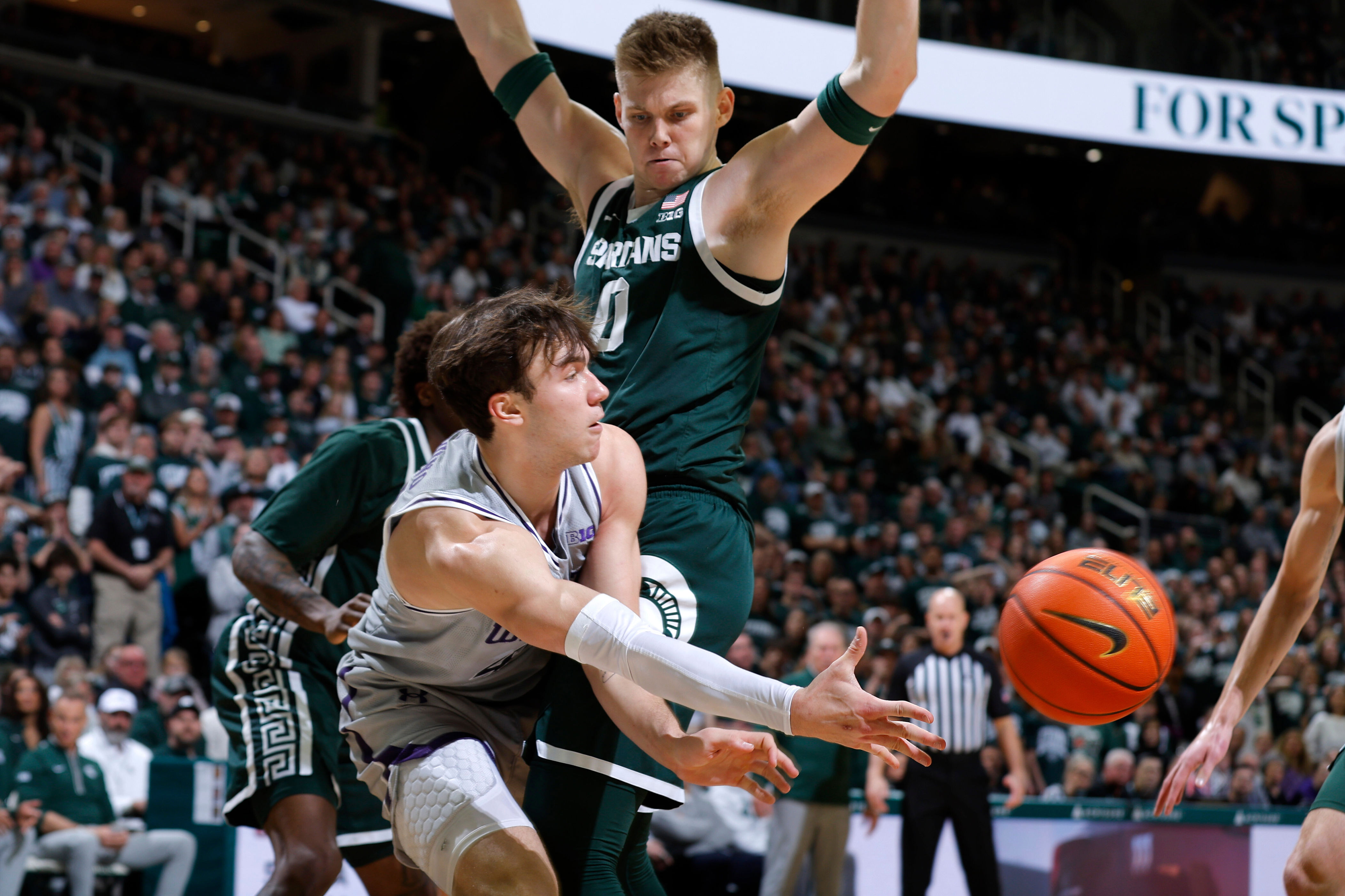 No. 12 Michigan State rallies in the 2nd half to beat Northwestern 76-66