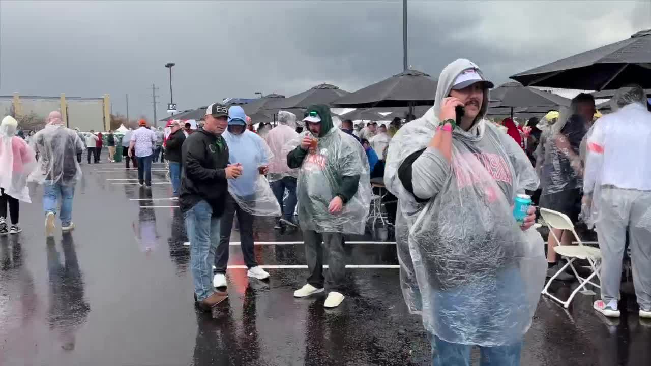 Rain, hail and wind don't stop fans from enjoying Fiesta Bowl
