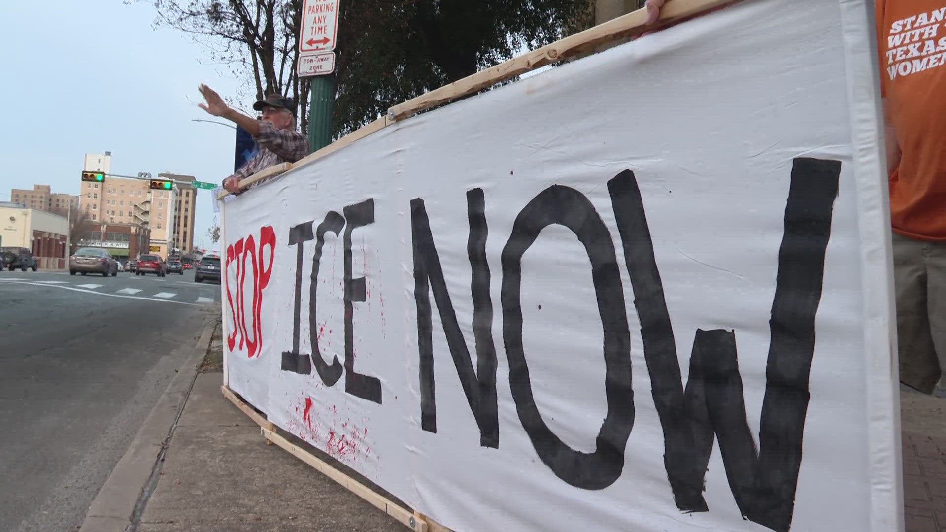 Waco residents protest after deadly ICE shooting in Minneapolis