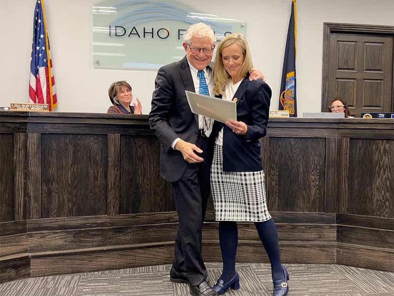 New Idaho Falls mayor, city council members sworn in to a packed house ...