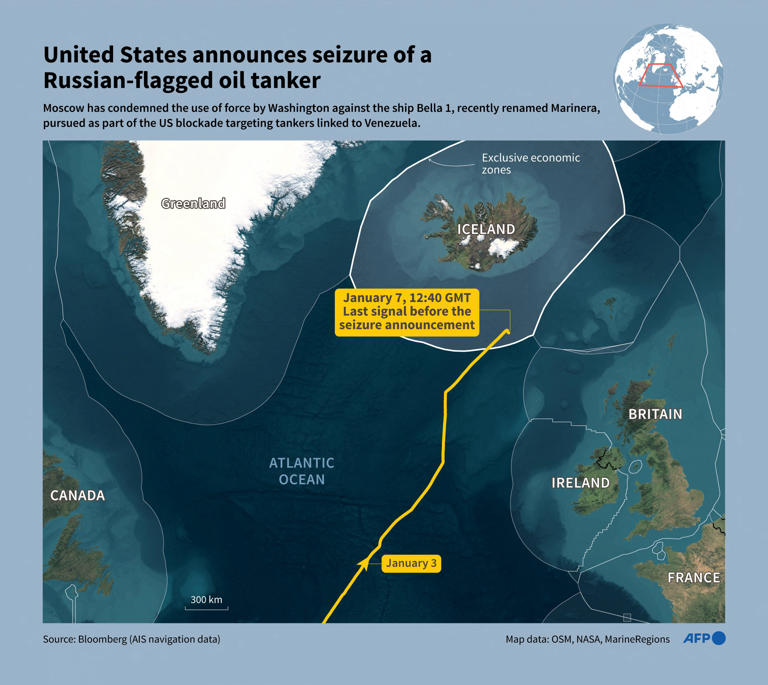 Gli Stati Uniti sequestrano una nave russa nelle acque dell’Atlantico