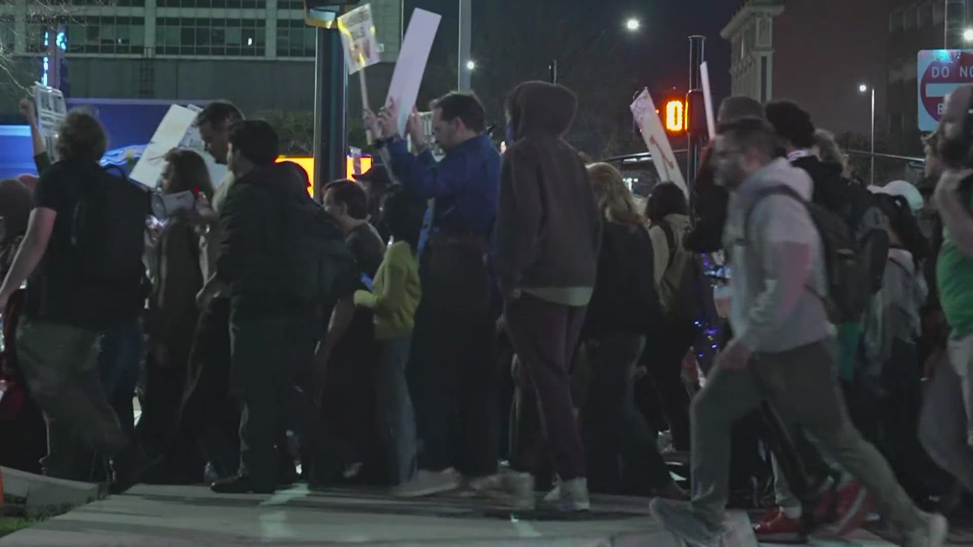 Protest in downtown Dallas over fatal ICE shooting in Minneapolis