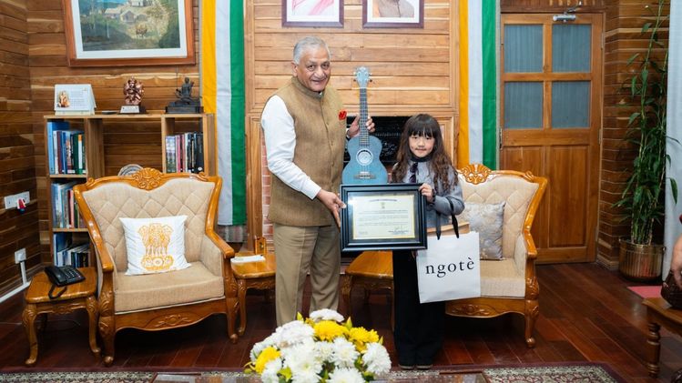 Mizoram governor felicitates 9-year-old singing prodigy Esther Hnamte ...