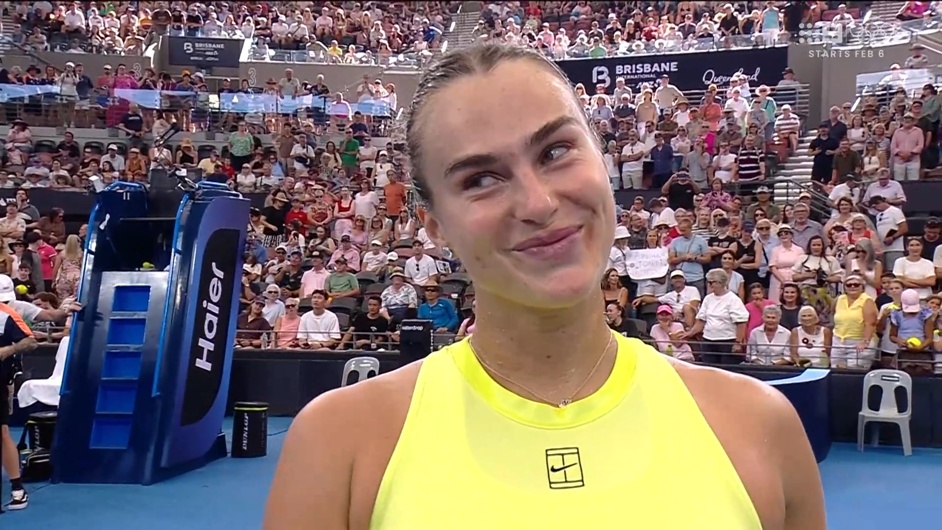 I'm not going to tell: Sabalenka’s little secret delights Brisbane crowd