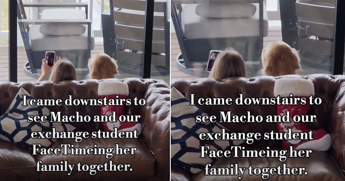 Video: Golden retriever joins exchange student's call with family
