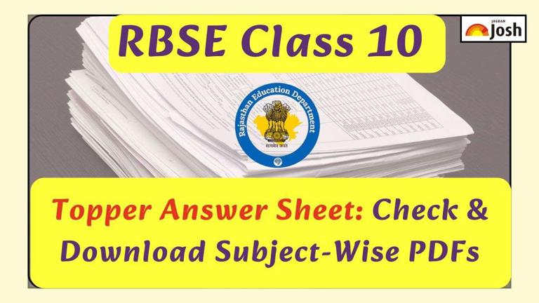 RBSE class 10 topper answer sheet: Check & download subject-wise PDFs ...