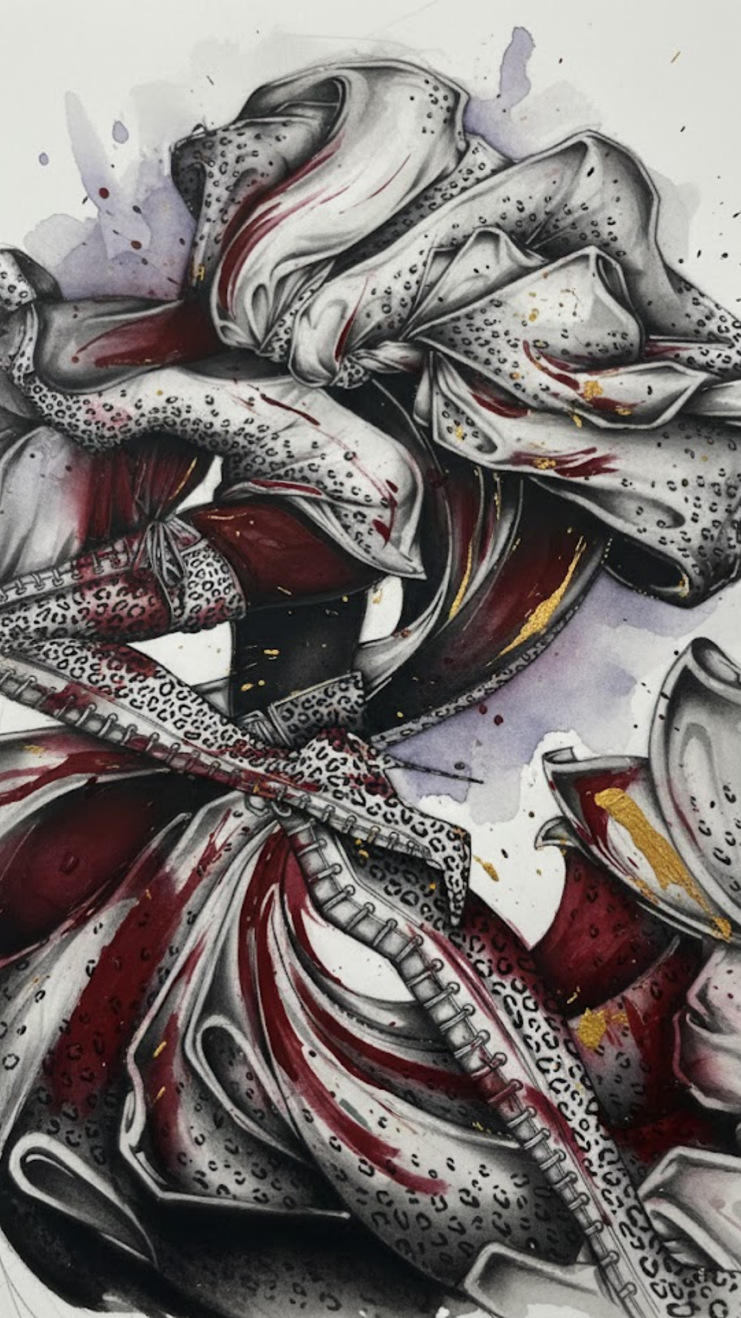 How I finished the leopard print on my latest artwork