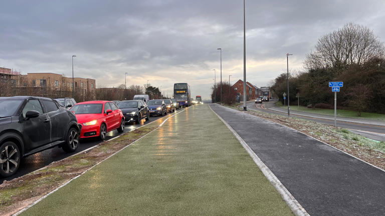 Cyclists concerned about 'slippery' new cycle lane