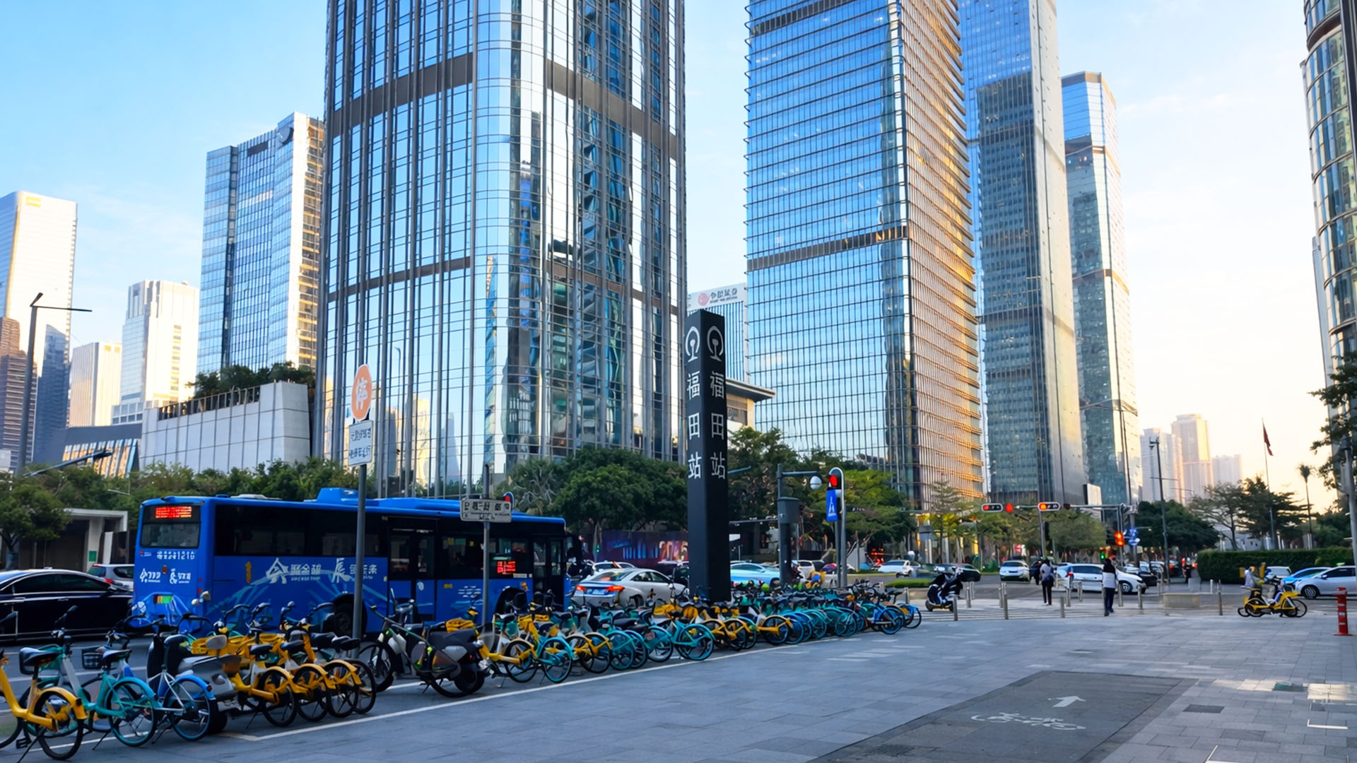 Modernes Stadtleben im Zentrum von Shenzhen