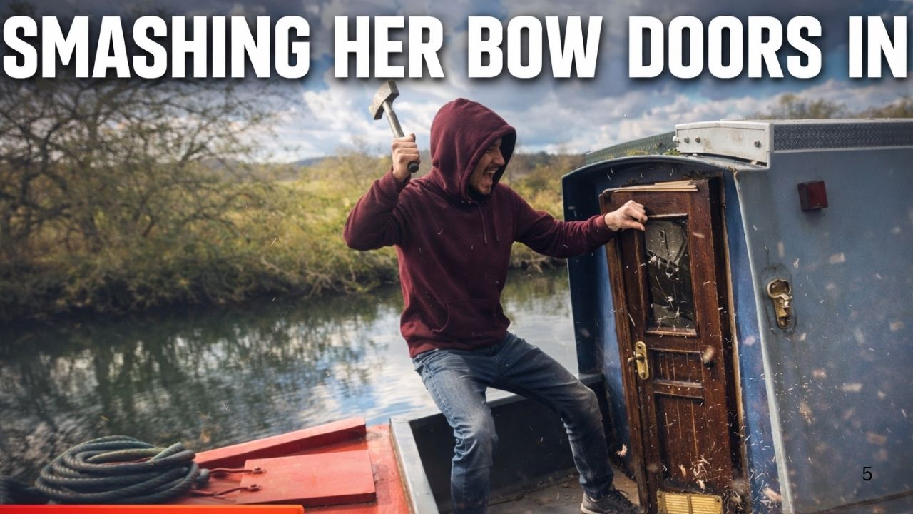 Smashing her bow doors in