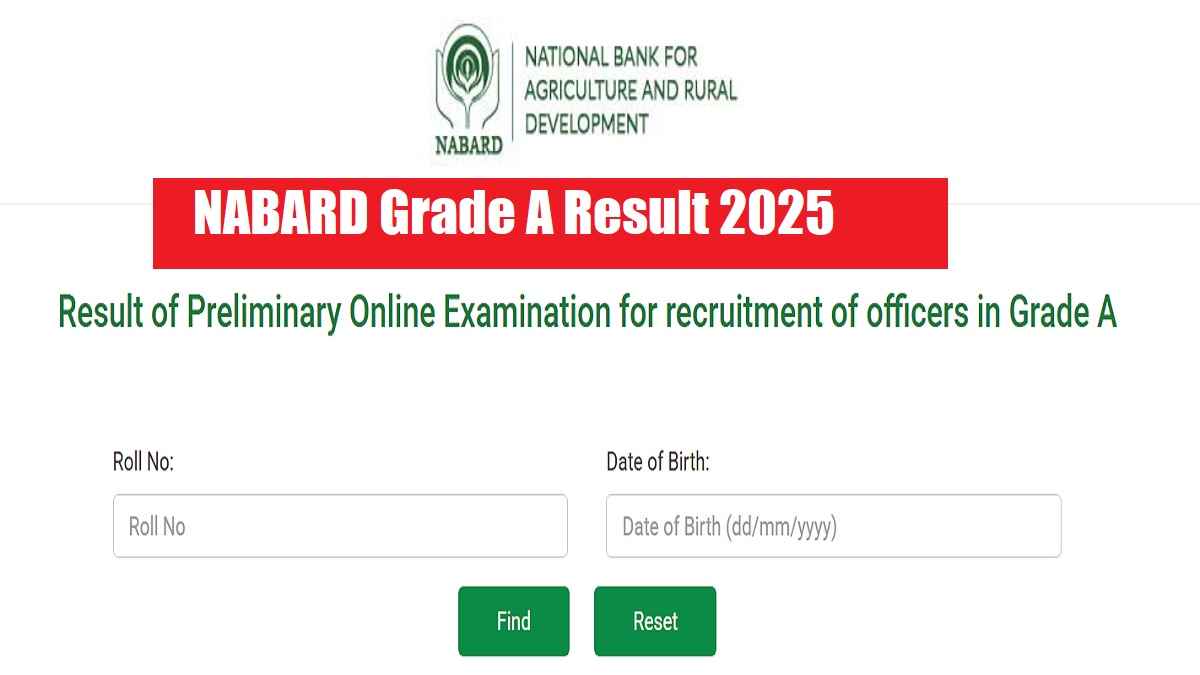 NABARD Grade A prelims result 2025 out at nabard.org, download result ...