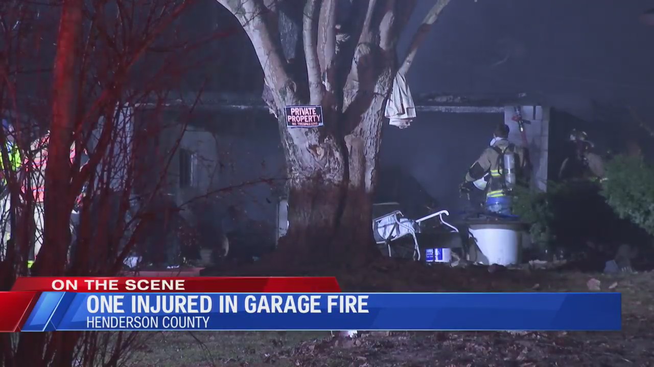One injured in Henderson County garage fire