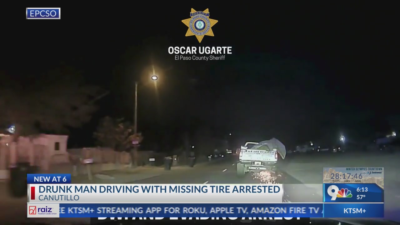Drunk man driving with missing tire arrested in Canutillo
