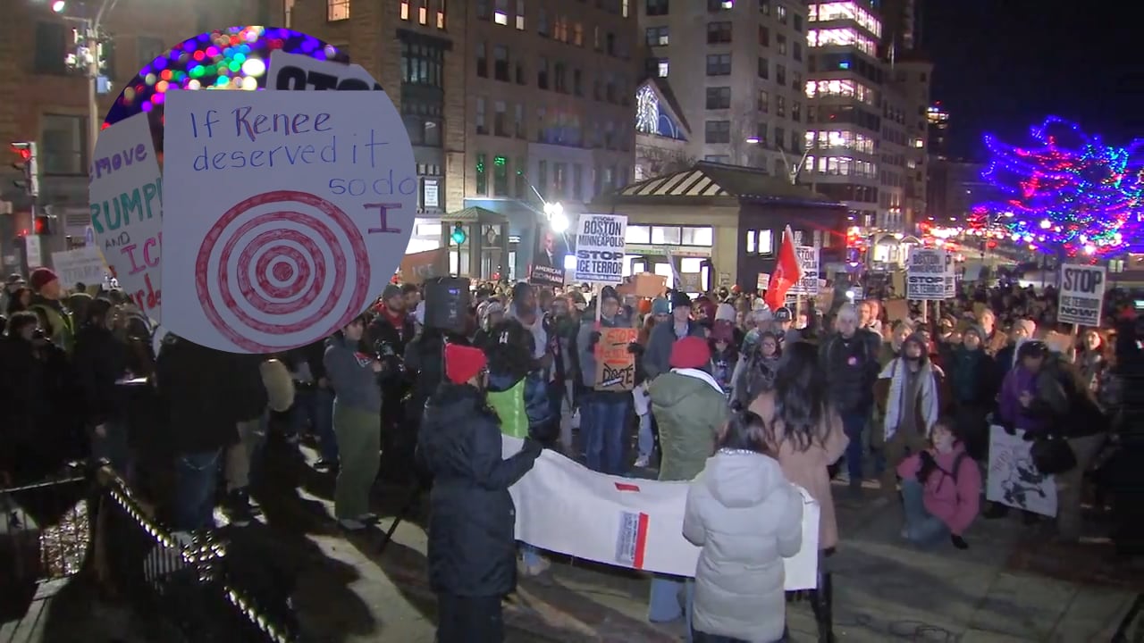 Hundreds gather in Boston Common to protest ICE shooting in Minneapolis