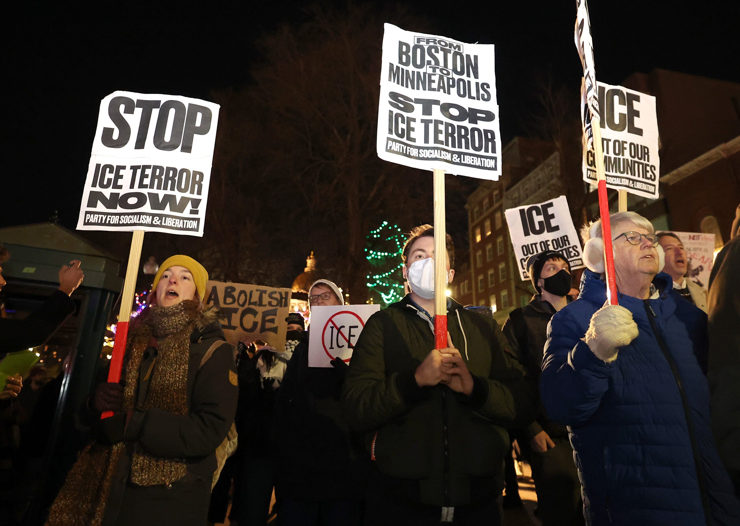 Hundreds march in Boston after ICE agent fatally shoots woman in ...
