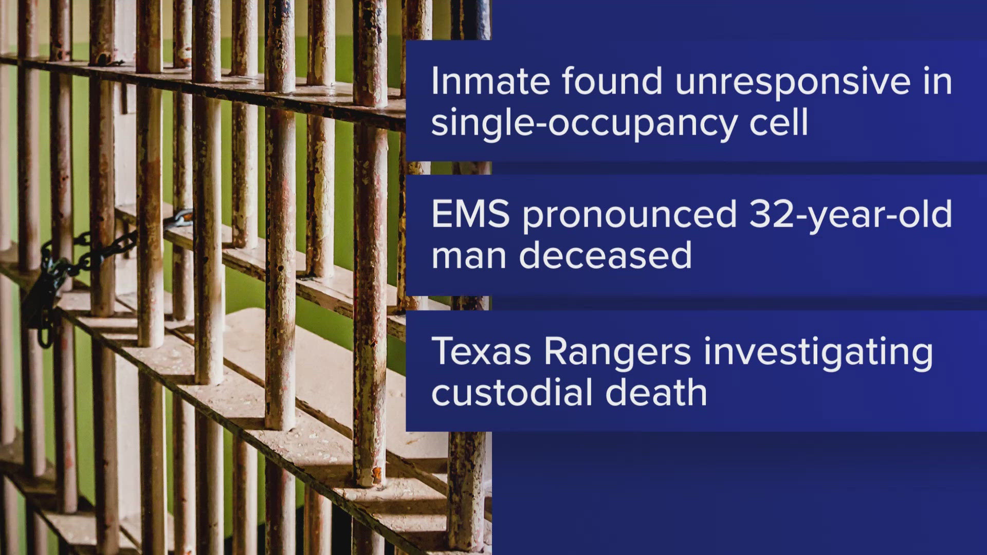 Texas Rangers investigating after an Anderson County inmate dies inside ...