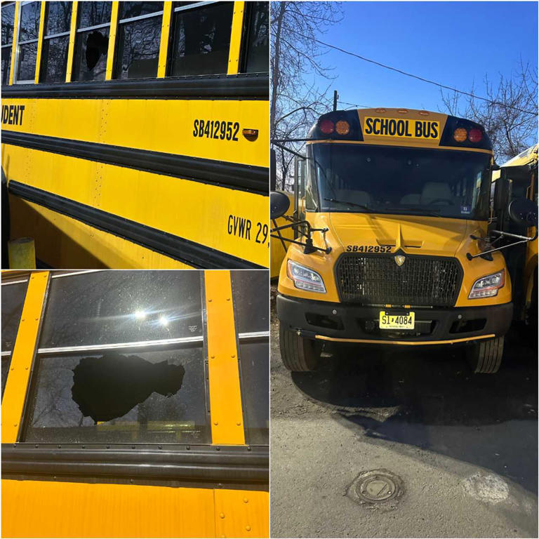 Third grader suffers skull fracture after large rock thrown through bus ...