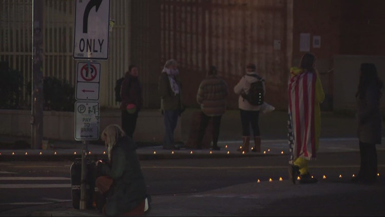 Demonstrators gather at Portland ICE facility after Border Patrol ...