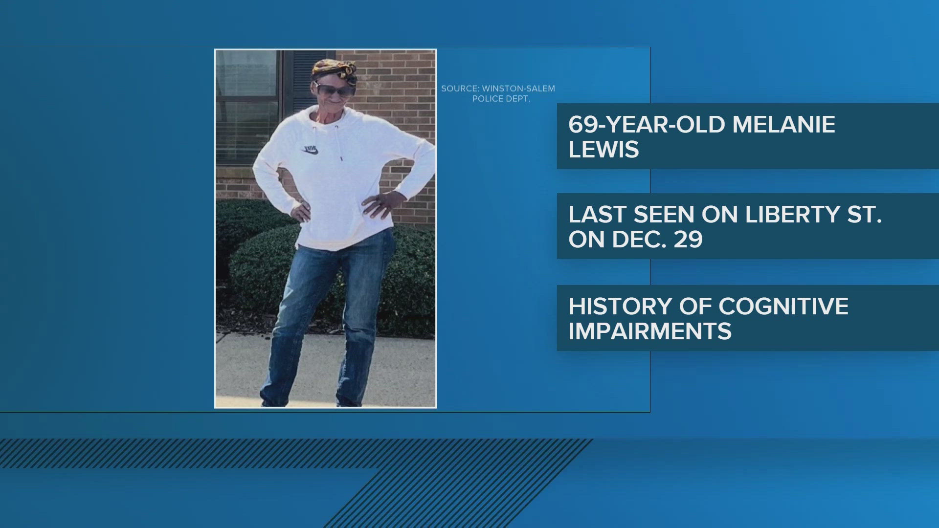 Winston-Salem police searching for missing woman with cognitive impairments