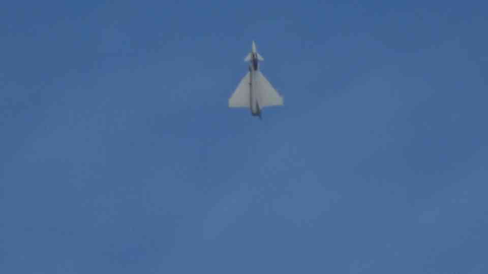The Eurofighter Typhoon cut the evening air at Eastbourne