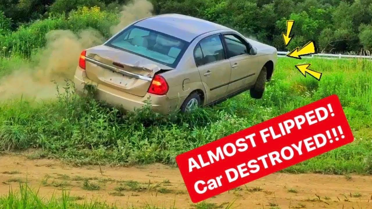 Chevrolet goes in reverse over a jump and gets destroyed