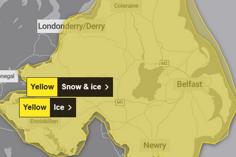 New snow and ice weather warning announced for Northern Ireland