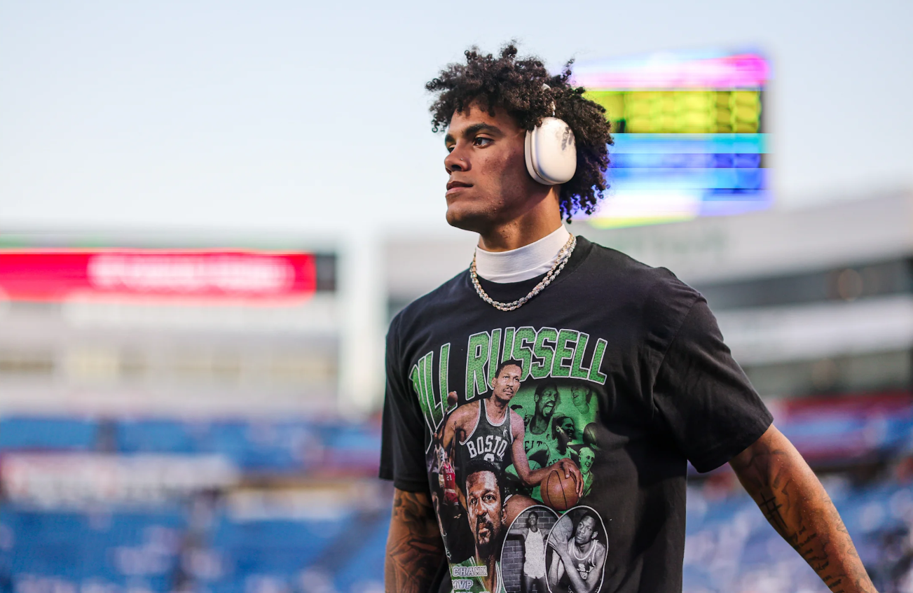 How Christian Gonzalez is sending a message to Boston fans, one T-shirt ...