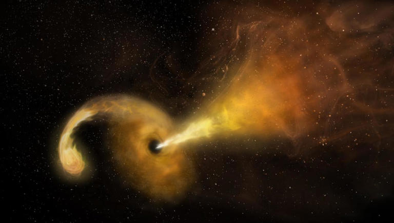 Supermassive black holes seen 'burping' years after devouring unlucky stars