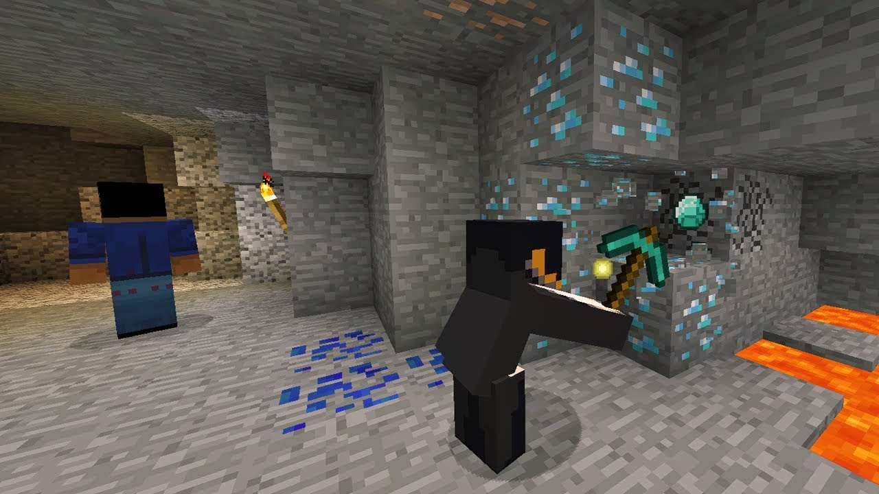 Friend or foe stealing BigB’s diamonds in Minecraft