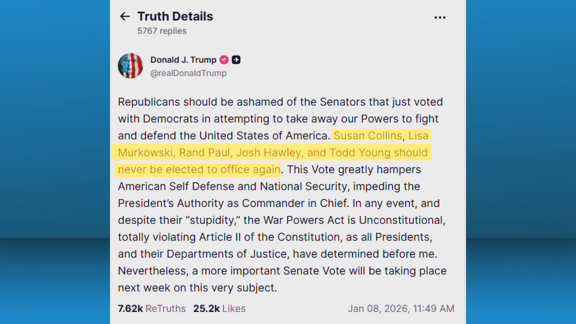 Senate advances Venezuela resolution that could limit president's war ...