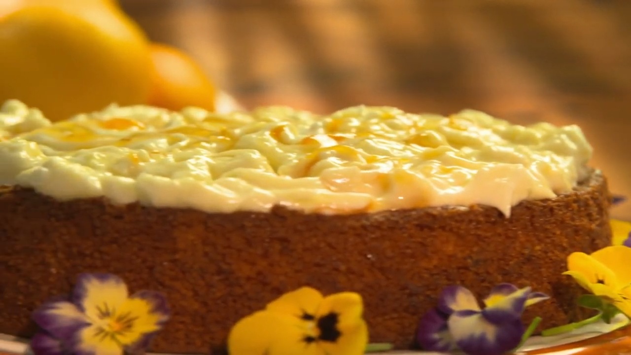 This cake is sticky, nutty and absolutely heavenly