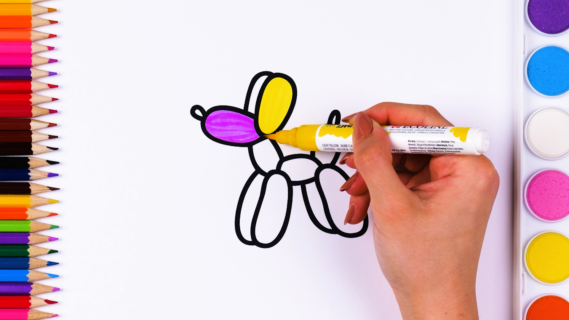 Learning together through a colorful balloon drawing