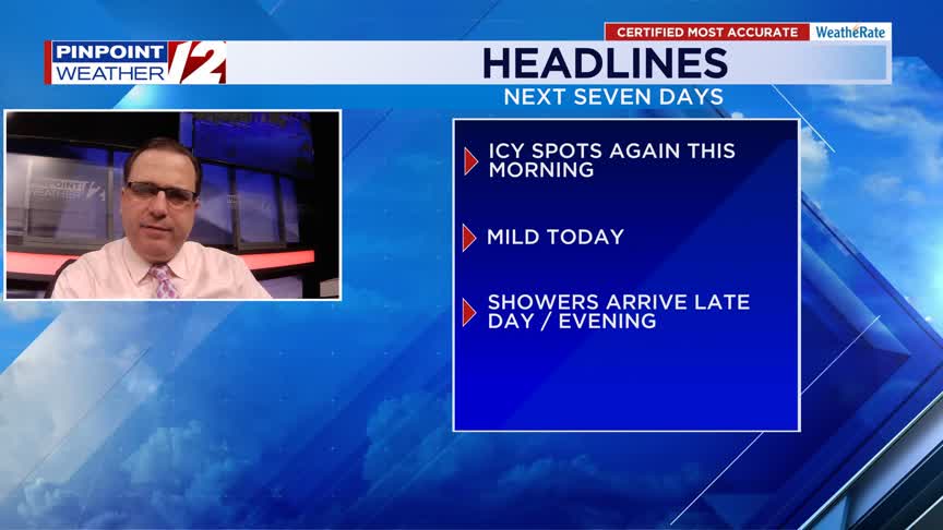 WPRI 12 weather now 1/9/25: Icy spots early; rain arrives this evening