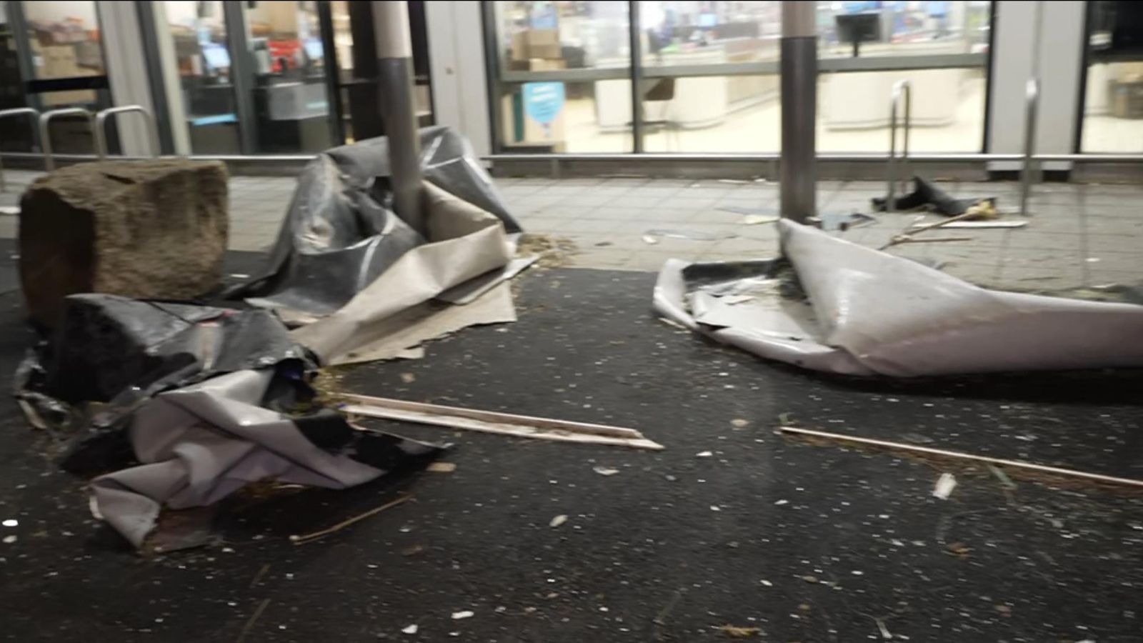Shop facade ripped off during storm