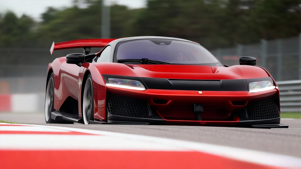 New Ferrari hypercar in full track action