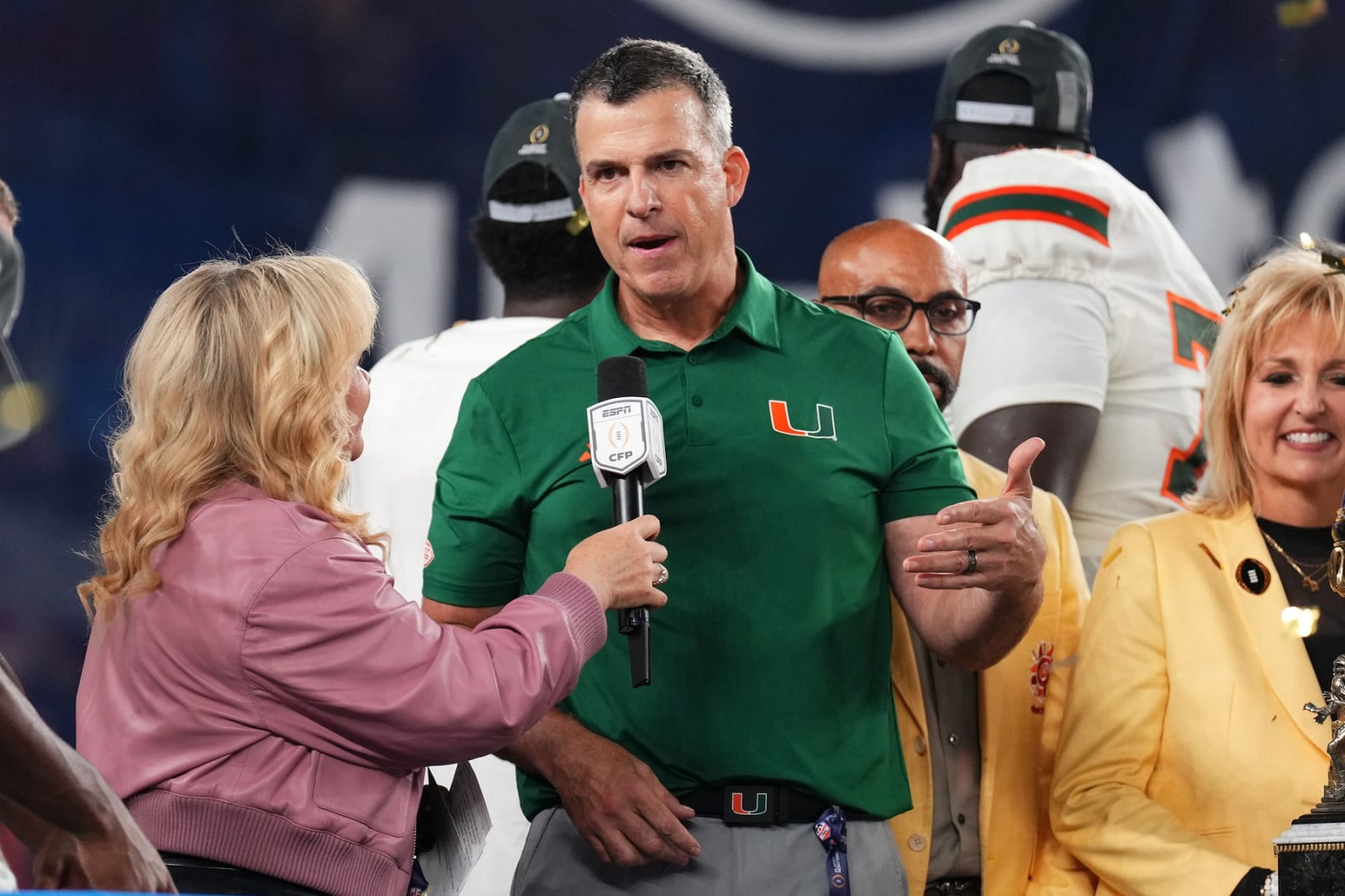 Miami Hurricanes coach Mario Cristobal and player reaction post Fiesta ...