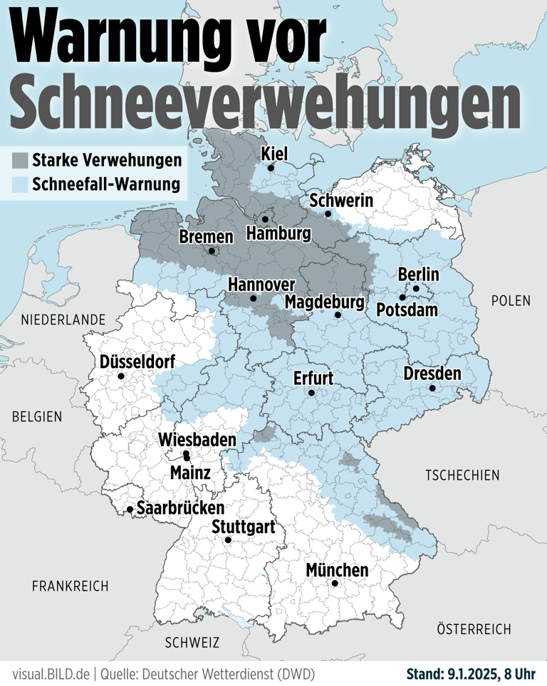 Sturmtief Elli: Bahnverkehr weiter gestört – DWD: 15 cm Schnee in ...