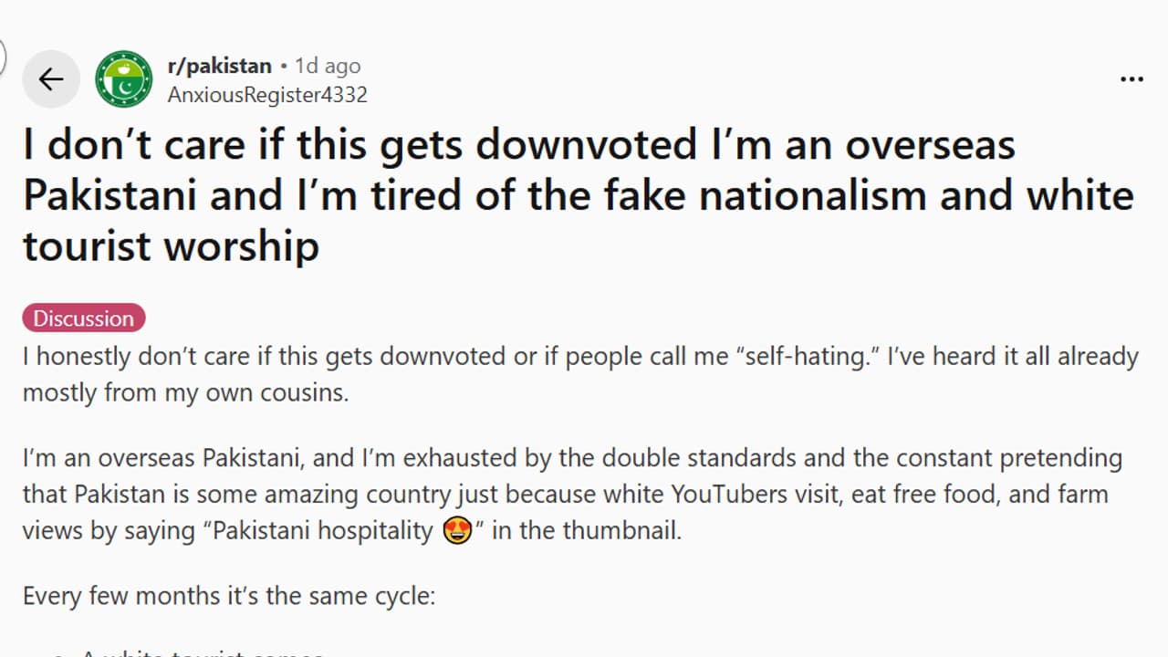Overseas Pakistani Redditor critiques ‘fake nationalism’ and tourist ...
